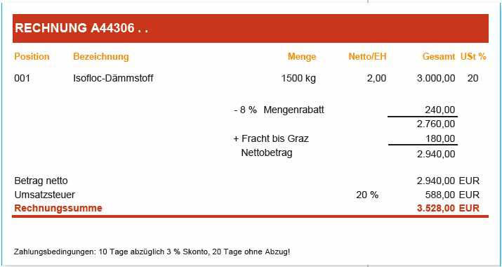 Ü 2.1 Progressive Bezugskalkulation | H5 Exercise